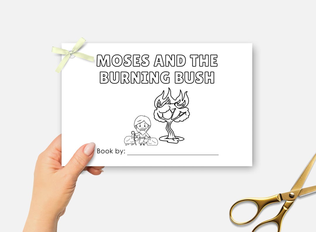 Moses and the Burning Bush, Printable Mini Bible Book, Sunday School ...