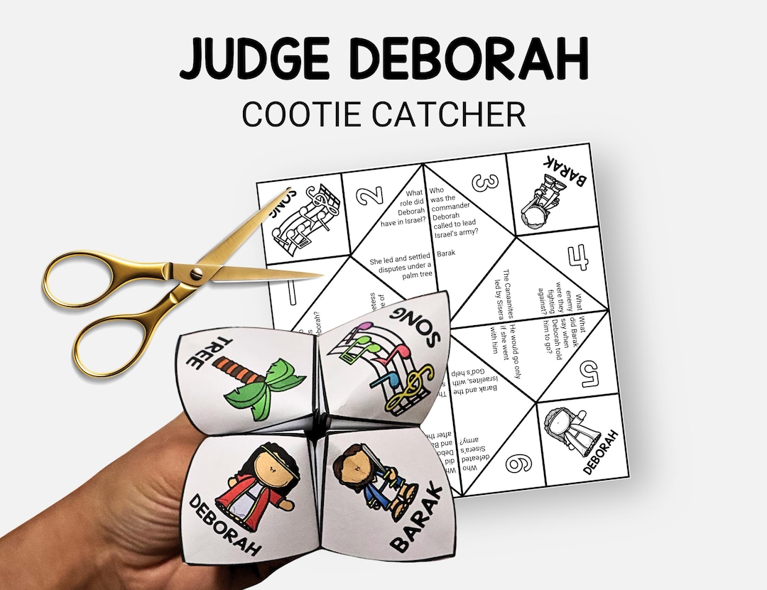 Judge Deborah, Bible Cootie Catcher Printable, Sunday School Craft ...