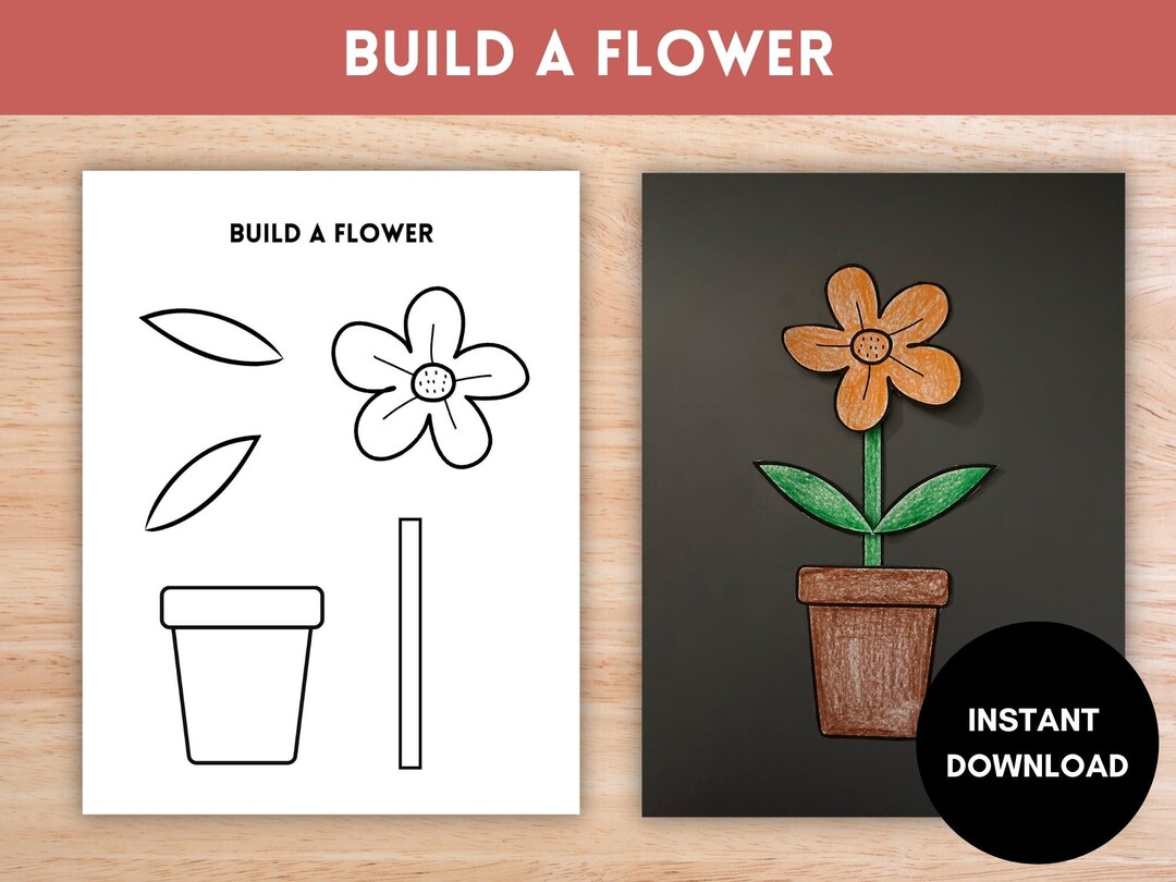 Build a Flower Printable Craft Kids Craft Spring Paper - Etsy
