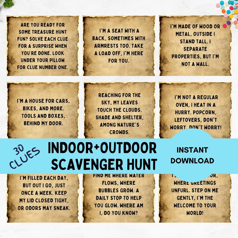 Scavenger Hunt Around the House - Etsy