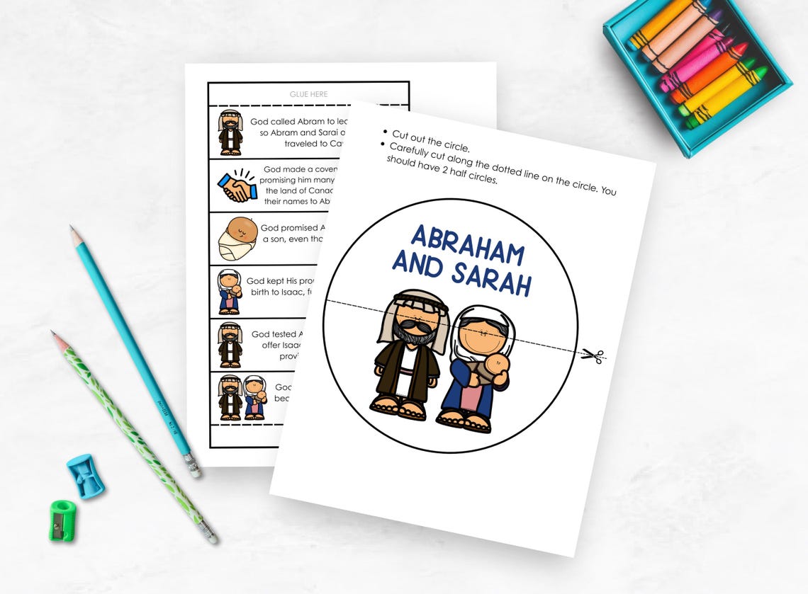Abraham and Sarah Bible Story, Folding Surprise Bible Craft Printable ...