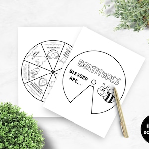 Beatitudes Spinning Wheel Craft, 8 Beatitudes Printable for Kids ...