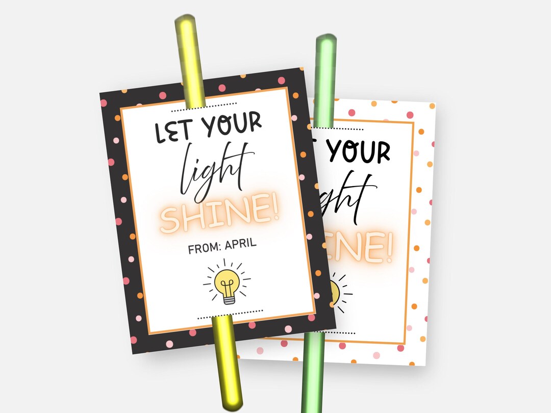 Christian Halloween Glow Stick Holder, Let Your Light Shine, Non Candy ...