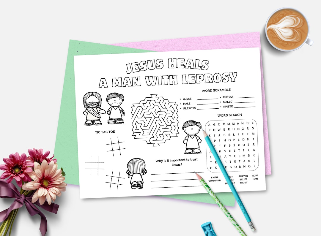 Jesus Heals a Man With Leprosy, Miracles of Jesus, Printable Bible ...