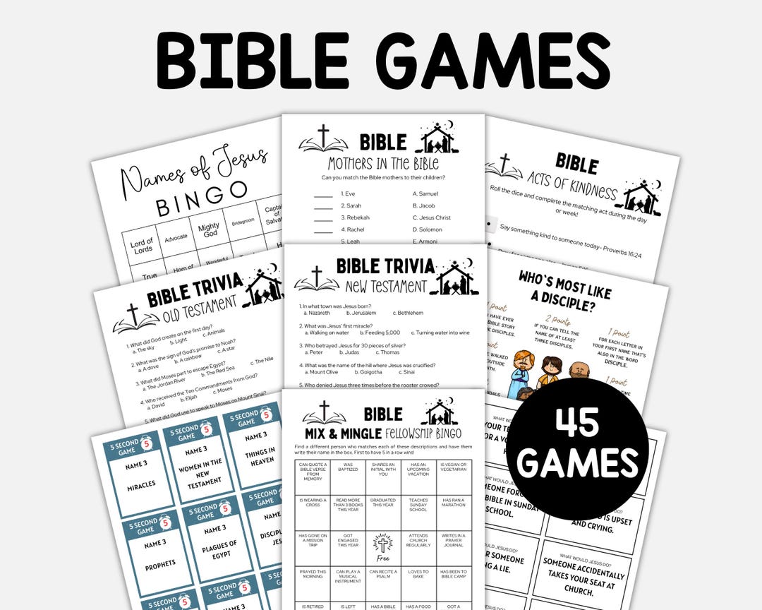 45 Printable Bible Games, Youth Group Games, Christian Games, Sunday ...