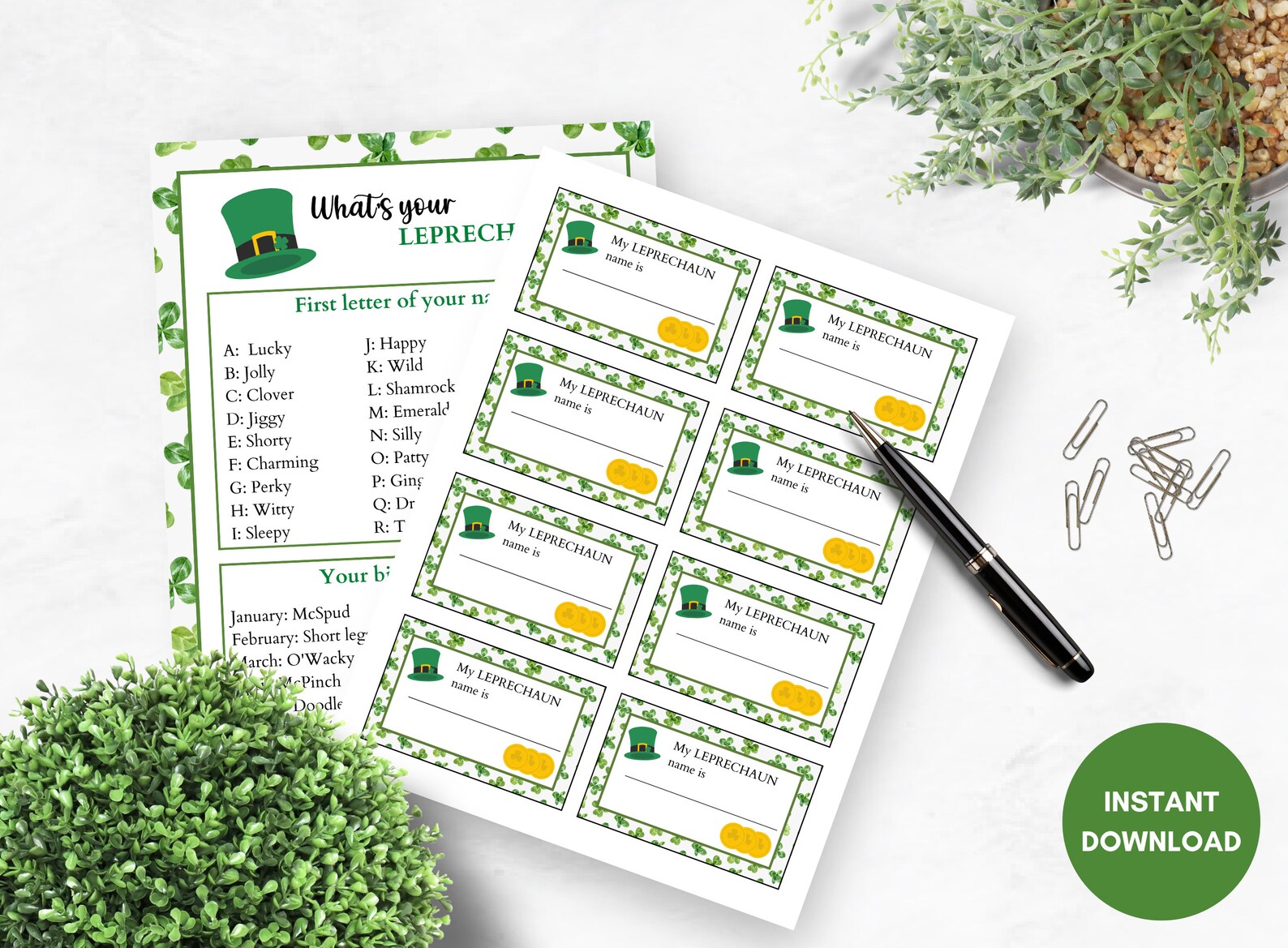 Whats Your Leprechaun Name, What's My Leprechaun Name, St Patricks Day ...