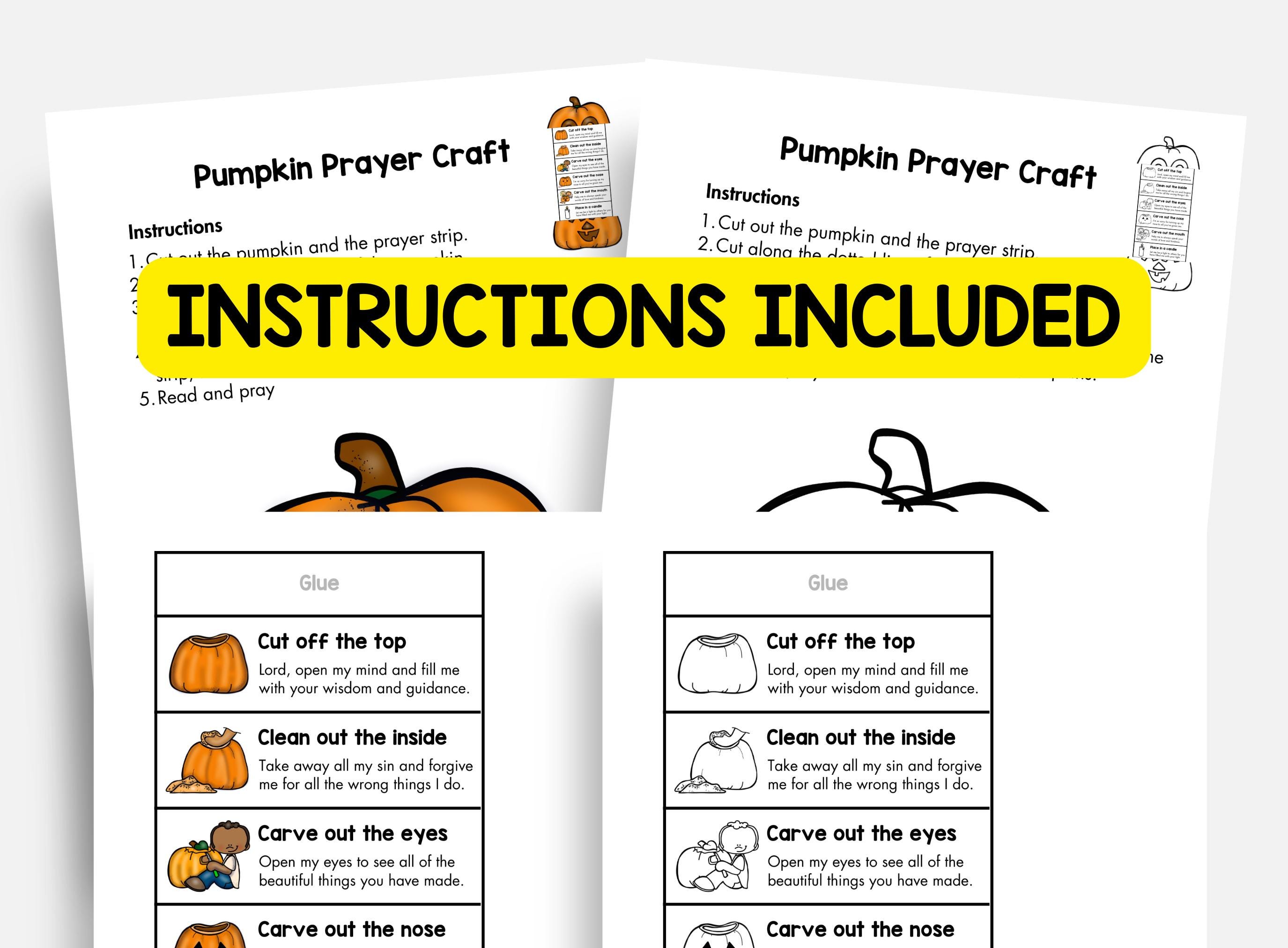 Pumpkin Carving Christian Halloween Activity, Printable Pumpkin Prayer ...