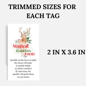 Reindeer Food Tag, Reindeer Food Label, Magic Reindeer Food, Christmas ...