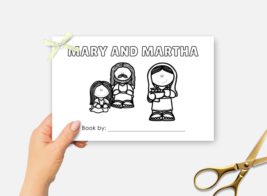 Mary and Martha, Printable Mini Bible Book, Sunday School Craft, Kids ...
