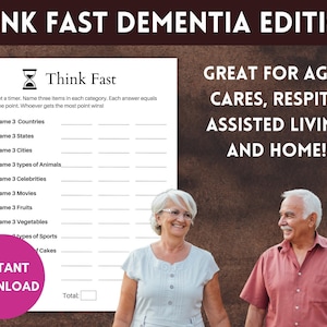 Dementia Think Fast Game, Memory Game, Alzheimers Activities, Dementia ...