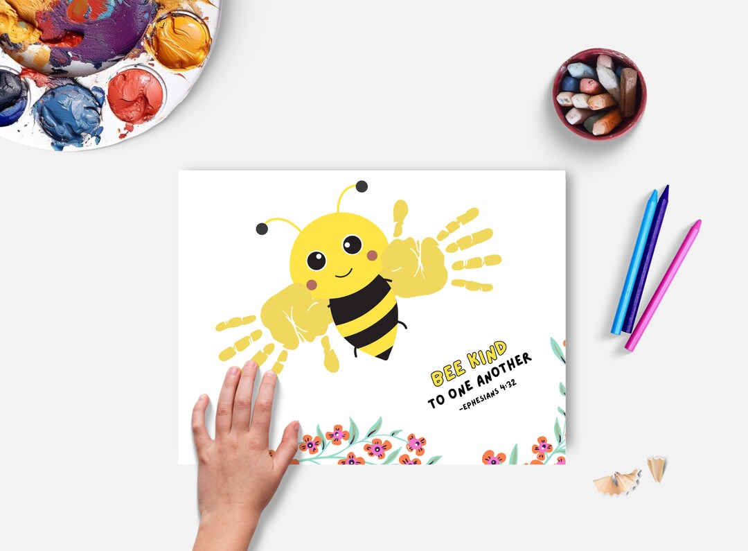 Be Kind Bible Scripture Handprint Art, Printable Christian Handprint ...