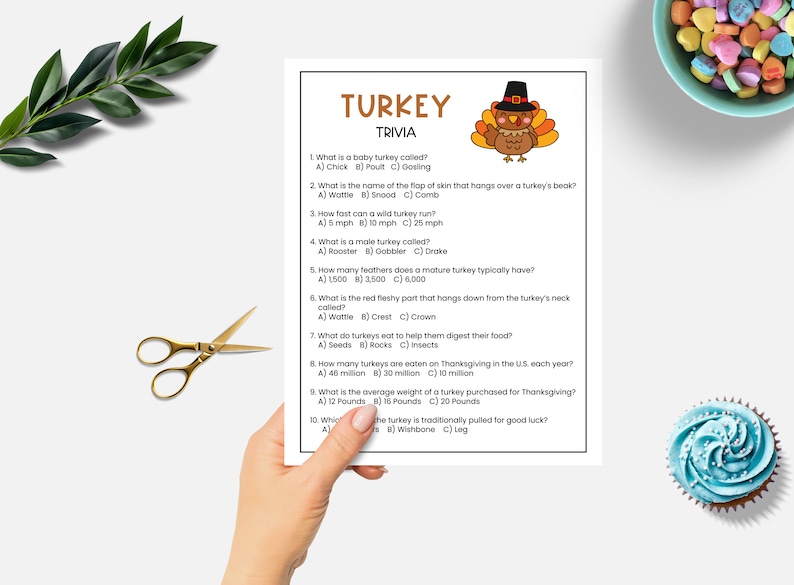 Turkey Trivia, Printable Thanksgiving Trivia Game, Turkey Day Trivia ...