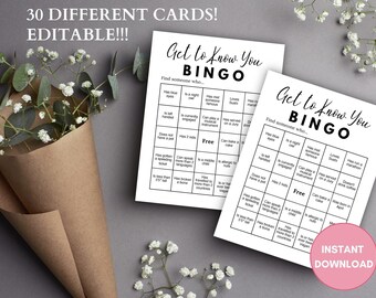 Christmas Find the Guest Human Bingo, Get to Know You Icebreaker Bingo ...