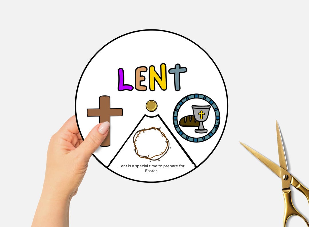 Lent Bible Coloring Wheel, Printable Sunday School Craft, Kids Holy ...