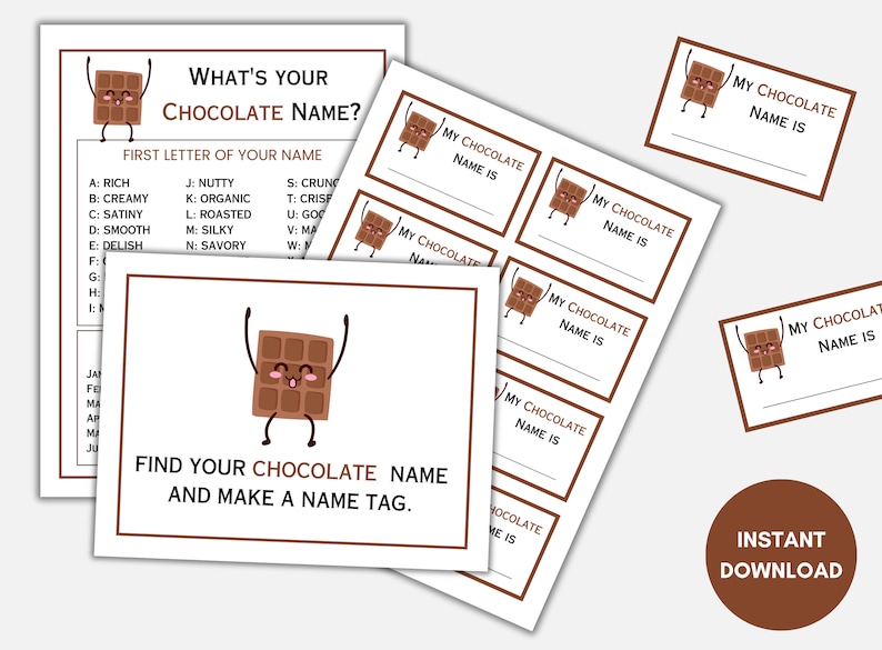 8 Printable Chocolate Games, Fun Chocolate Day Activities for Kids and ...