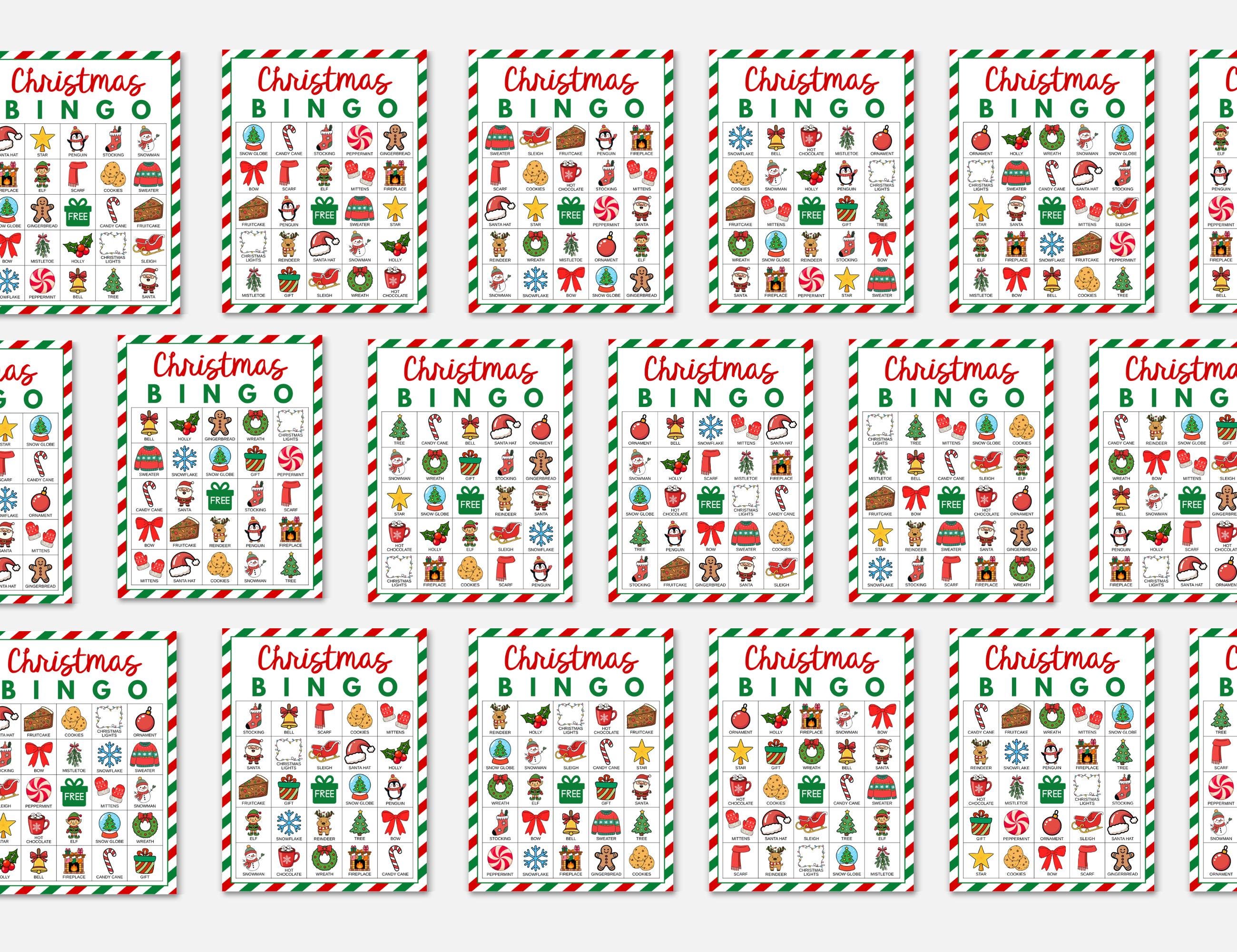 Christmas Bingo, 30 Holiday Bingo Cards, Fun Christmas Party Games ...