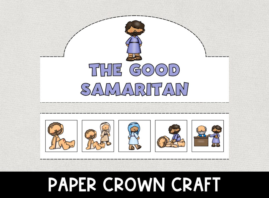 The Good Samaritan Bible Crown, Printable Faith Sequencing Headband ...