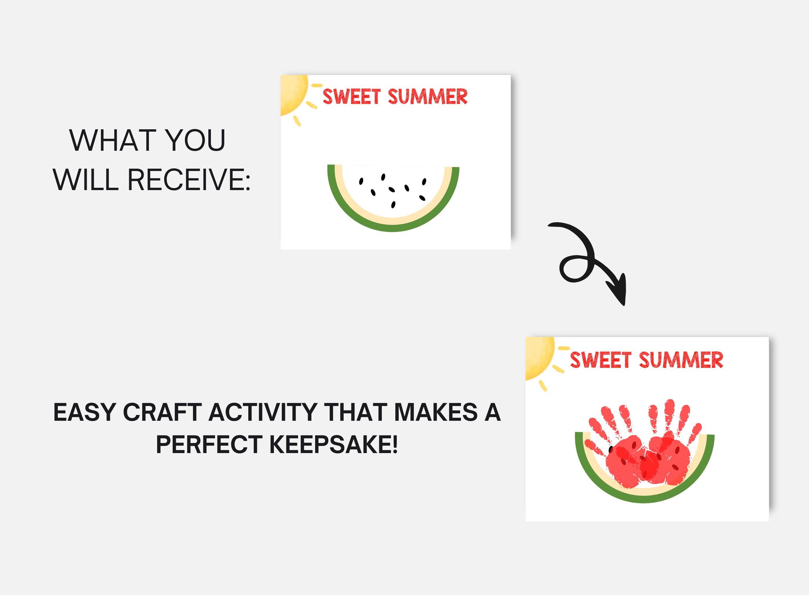 Summer Handprint Art, Easy Watermelon Handprint Craft, Toddler Baby ...