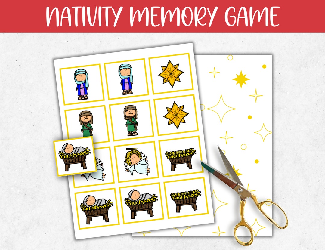 Christmas Nativity Memory Game, Birth of Jesus Memory Match Game ...