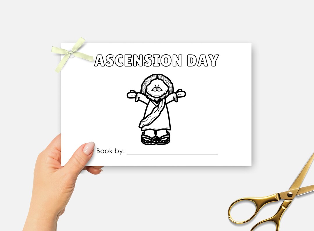 Ascension of Jesus, Printable Mini Bible Book, Jesus Ascending Sunday ...