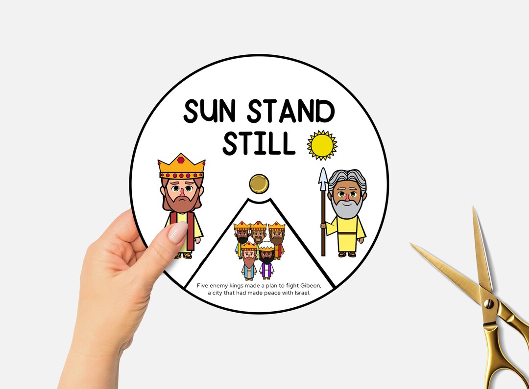 Sun Stand Still, Printable Bible Coloring Wheel, Joshua Biblical ...