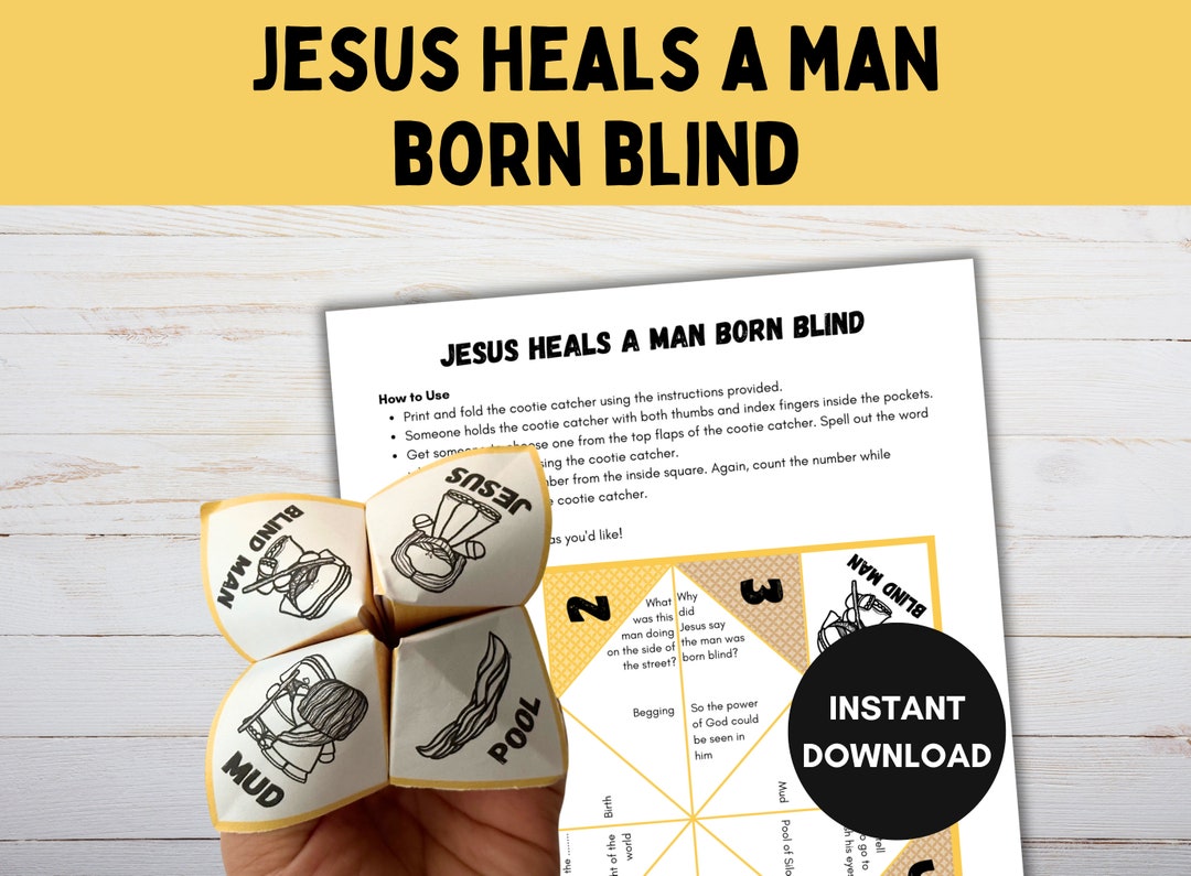 Jesus Heals a Man Born Blind, Miracles of Jesus, Printable Cootie ...
