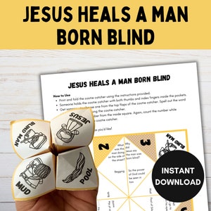 Jesus Heals a Man Born Blind, Miracles of Jesus, Printable Cootie ...