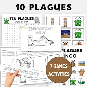 The 10 Plagues of Egypt, Moses Bible Lesson, VBS Activity Pack, Exodus ...
