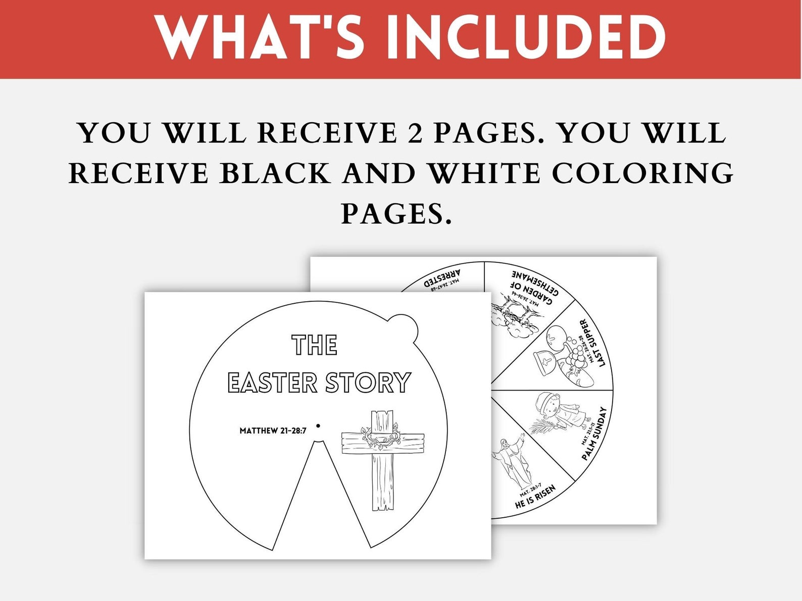 Easter Story Coloring Wheel, Easter Story Craft, Holy Week, He is Risen ...