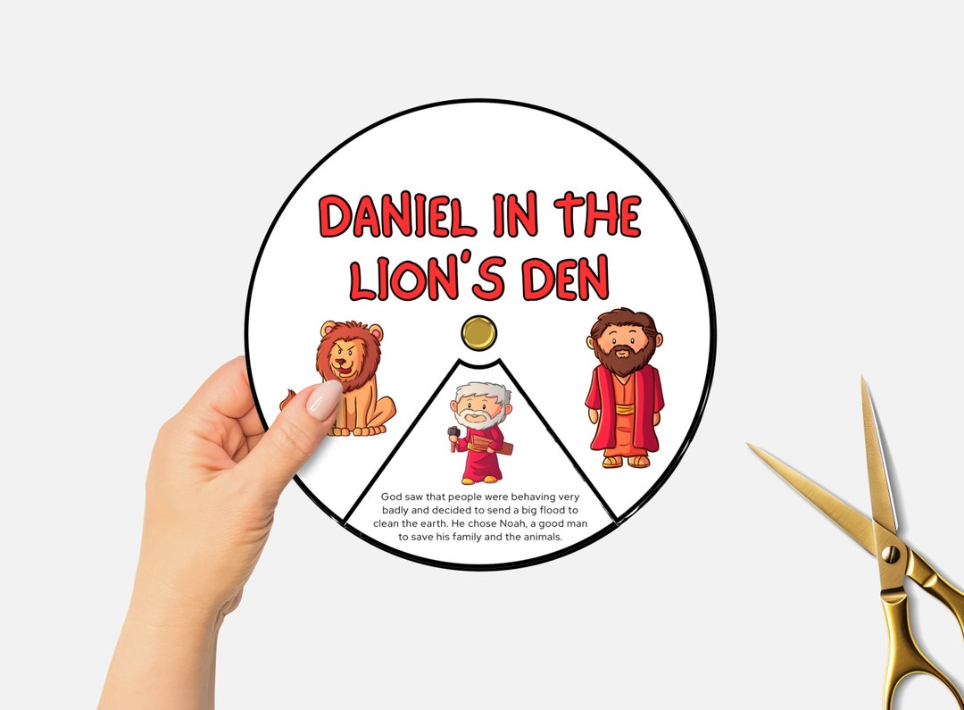 Daniel in the Lion's Den, Printable Coloring Wheel, Sunday School Paper ...
