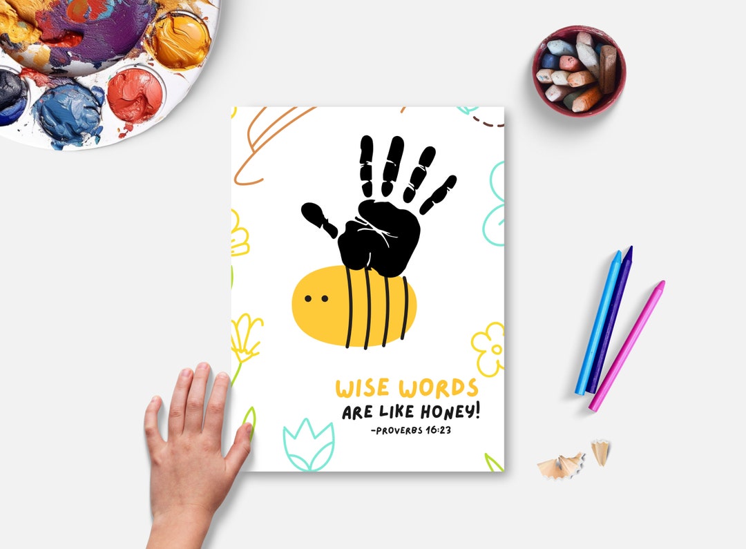 Bible Scripture Handprint Art, Printable Christian Handprint Craft ...