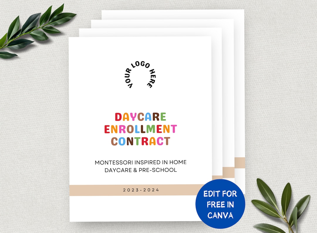 Daycare Contract, Child Care Contract, Daycare Paperwork, Printable ...
