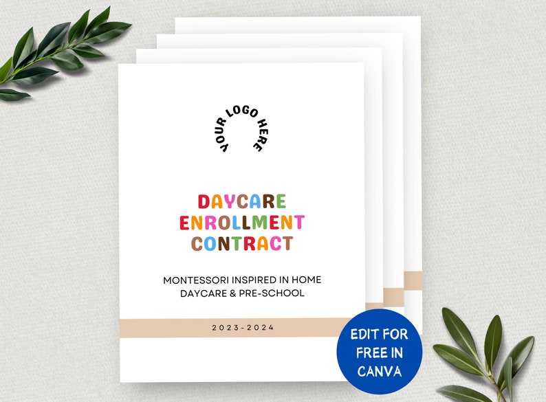 Daycare Contract, Child Care Contract, Daycare Paperwork, Printable ...