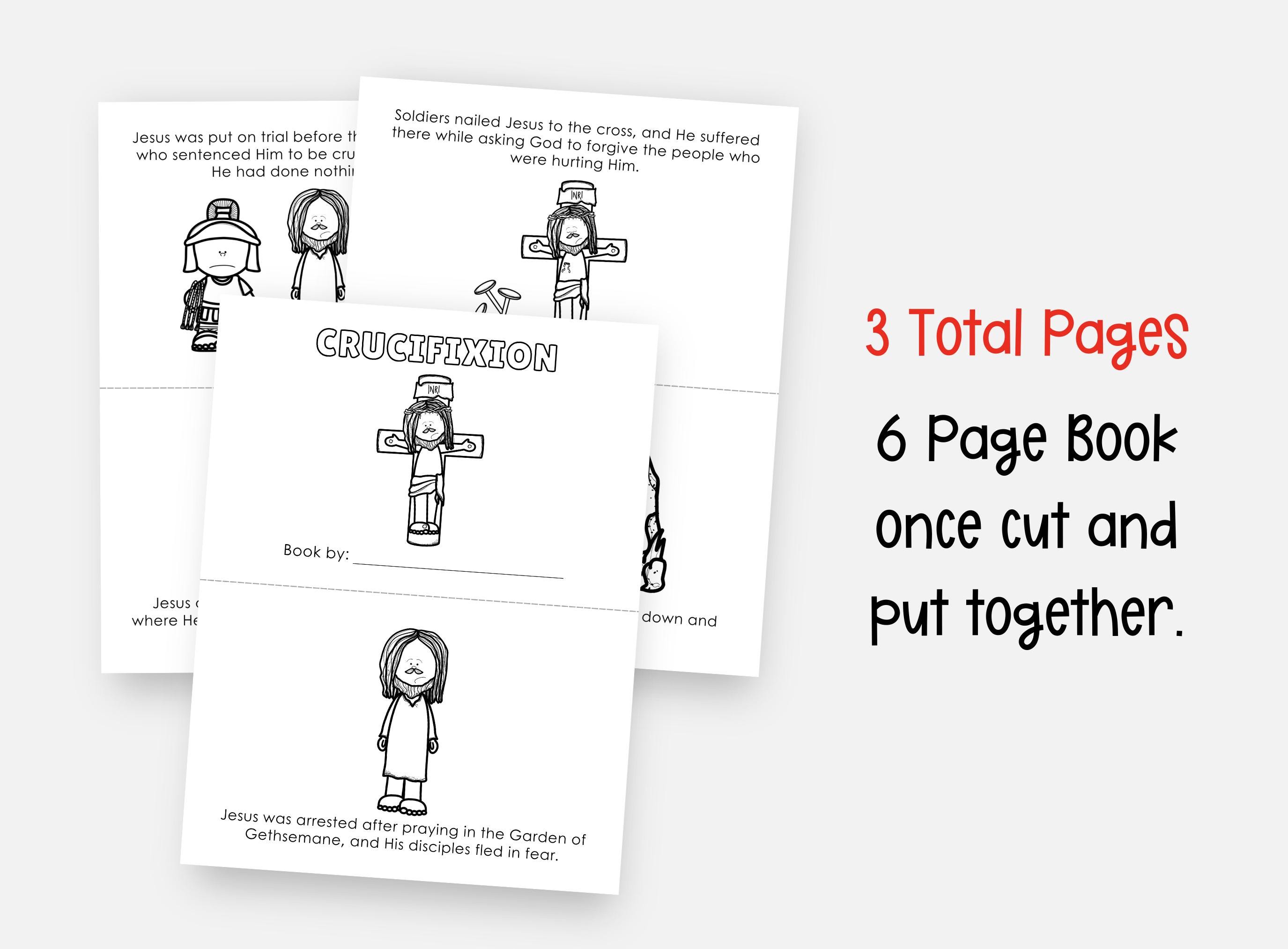 Crucifixion of Jesus, Printable Mini Bible Book, Easter Bible Story ...
