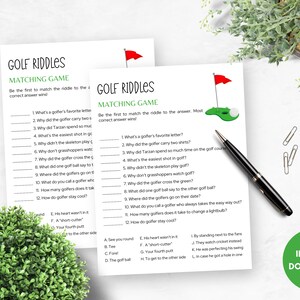 Golf Riddles, Printable Golf Activity, Fun Golf Theme, Birthday Party ...