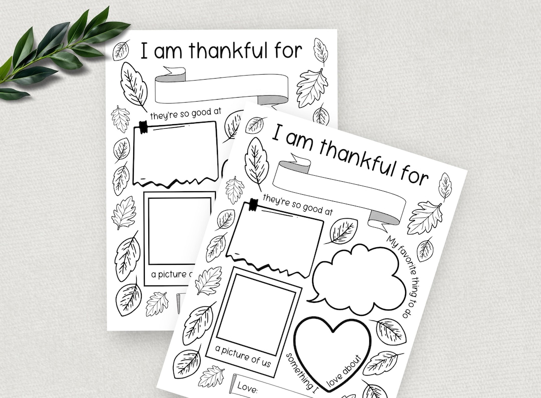 I Am Thankful For, Printable Thanksgiving Activity for Kids ...
