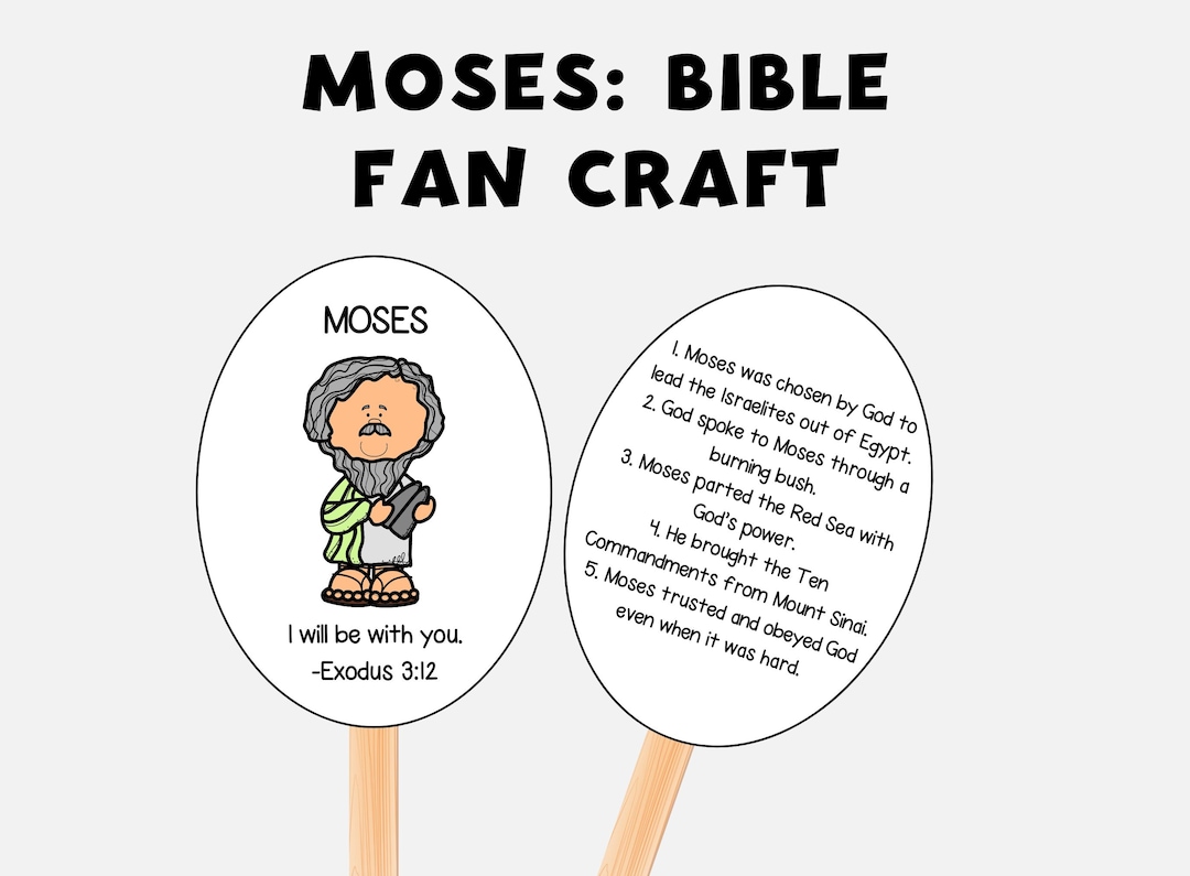 Moses Craft, Sunday School Craft, Printable Bible Verse Activity for ...
