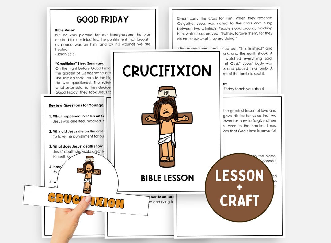 Crucifixion of Jesus, Good Friday Bible Lesson, Holy Week Printable ...