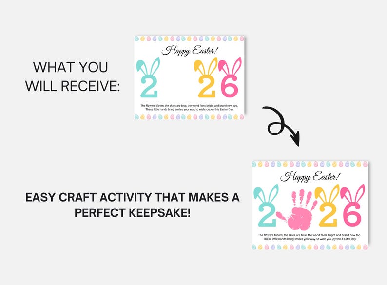 2026 Easter Handprint Art, Preschool Handprint Craft Printable, Easy ...