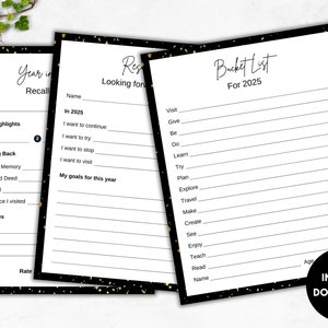 5 New Year Printable Games, Year in Review, Time Capsule, 2024 ...