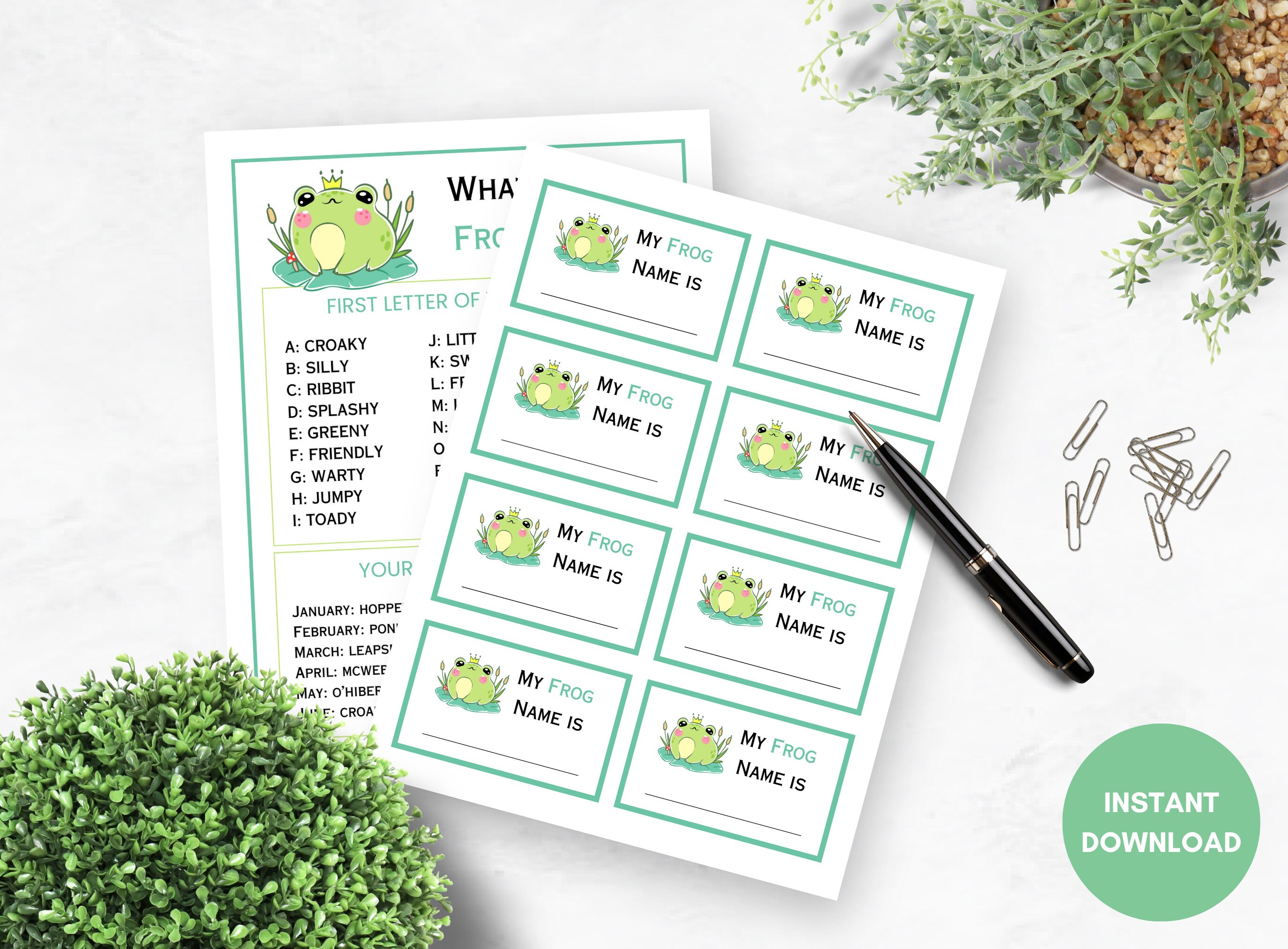 What's Your Frog Name, Fun Birthday Party Game for Kids and Adults ...