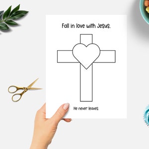 Fall in Love With Jesus, Printable Fall Christian Craft, Cut and Glue ...