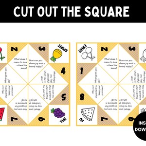 Fruit of the Spirit, Printable Cootie Catcher, Sunday School Craft ...