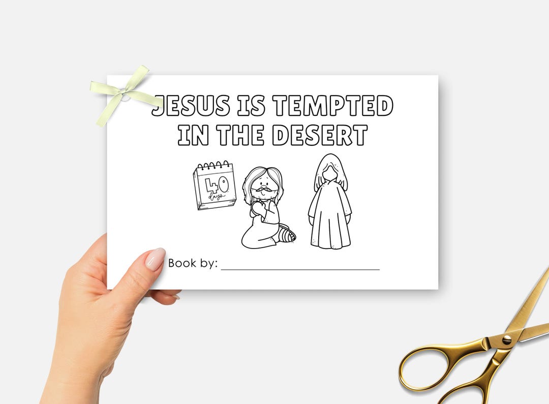 Jesus is Tempted in the Desert, Printable Mini Bible Book, Sunday ...