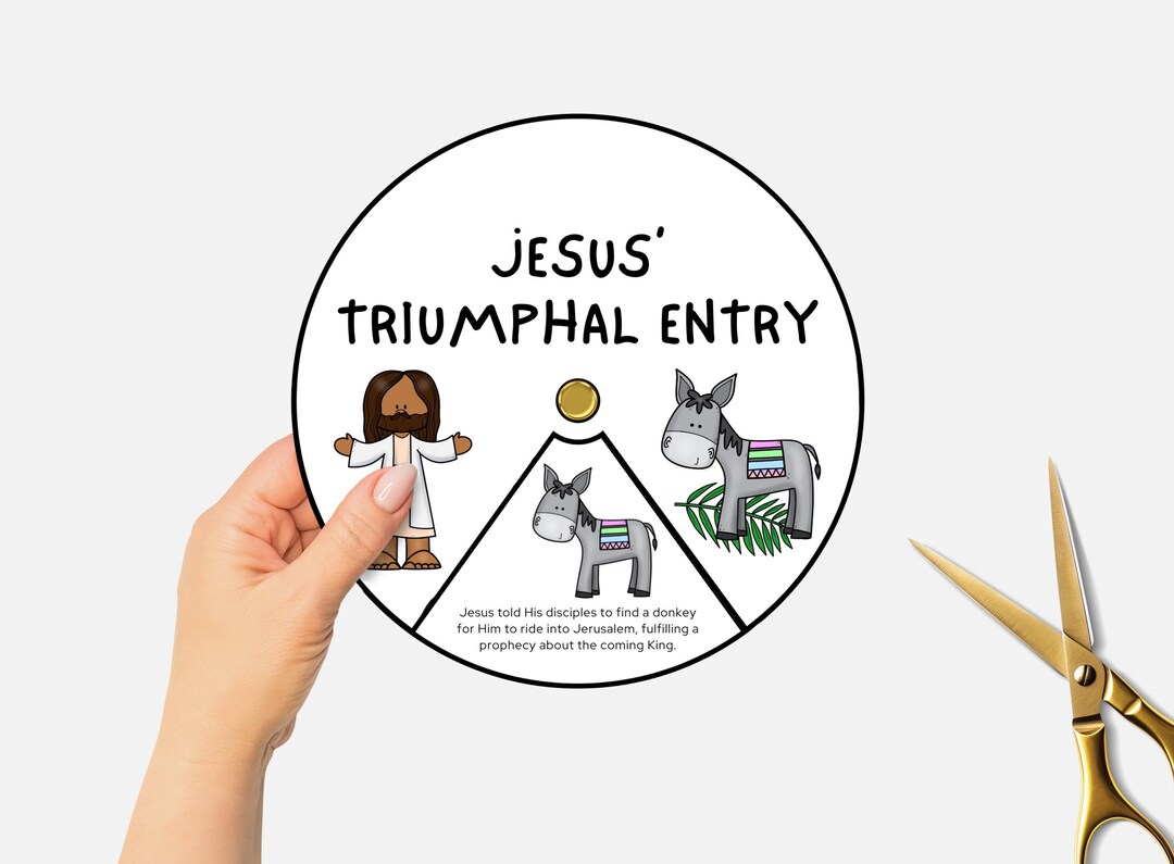 Palm Sunday Bible Lesson, Triumphal Entry, Printable Holy Week Coloring ...