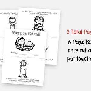 Birth of Moses, Printable Mini Bible Book, Moses Sunday School Craft ...