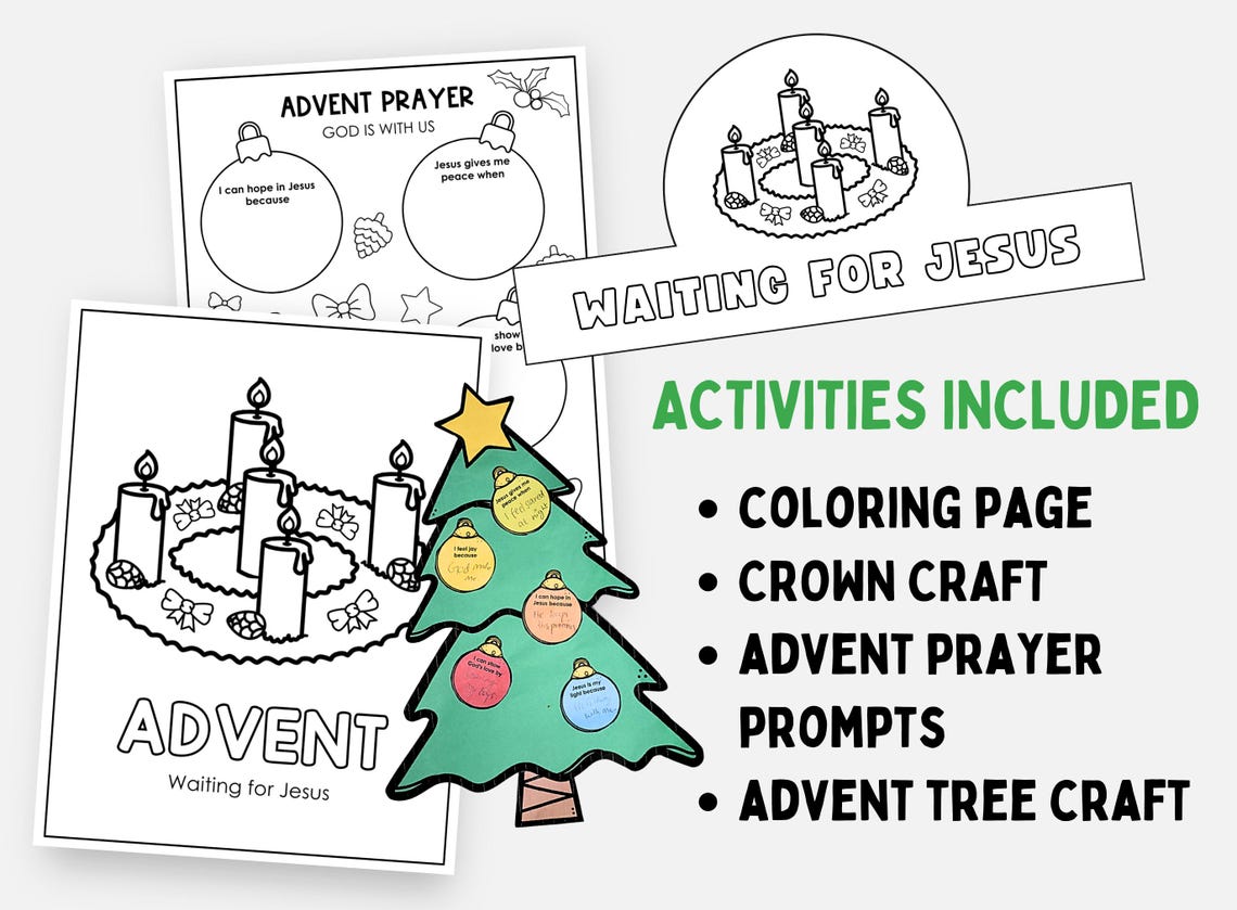 Christmas Advent Bible Lesson, Nativity Story Printable, Birth of Jesus ...