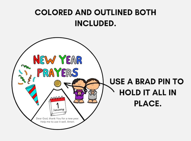 New Year Prayers, Printable Bible Coloring Wheel, Sunday School Craft ...