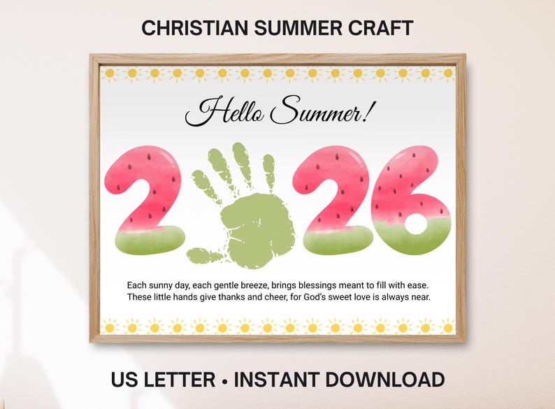 2026 Christian Summer Handprint Art, June Preschool Printable, Easy ...