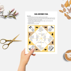 Saul Becomes Paul, Printable Cootie Catcher, Sunday School Craft, Kids ...
